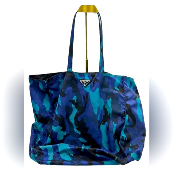 Prada | Bags | Prada Tessuto Stampato Camouflage Shopping Tote Royal ...